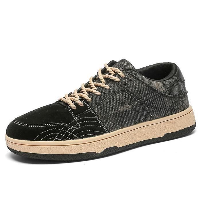 Chaussures en toile Denim Vintage pour hommes baskets de Skate ...