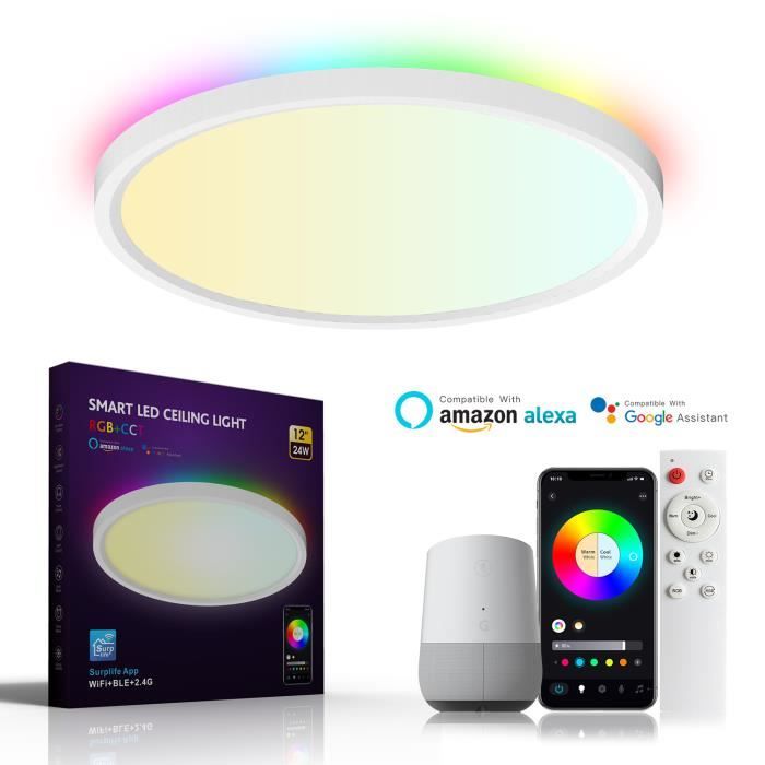 Lampe Plafonnier LED et RGB-Avec télécommande-Double modes-Contrôle ...