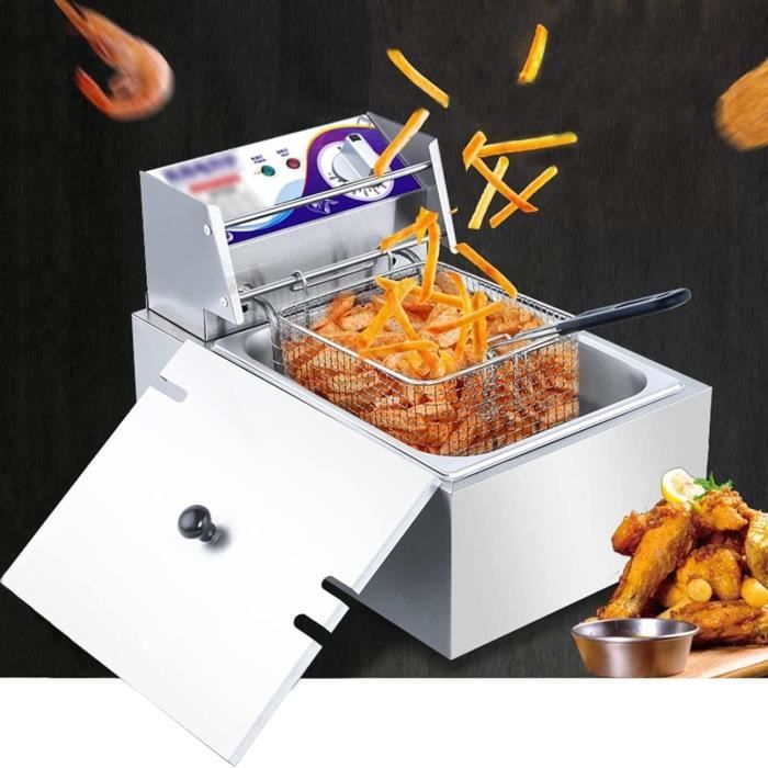 Friteuse Électrique 10L Avec Panier Et Couvercle, Friteuse De Comptoir ...