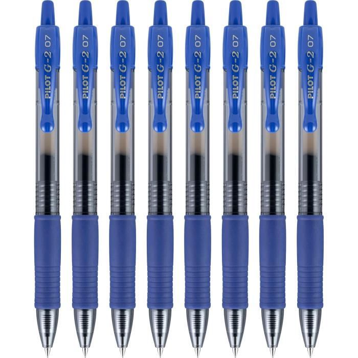 Pilot G2 – Lot de 8 stylos à bille à encre gel rechargeable et ...