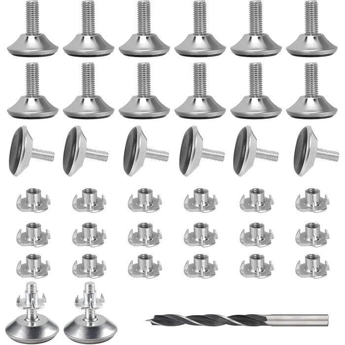 20Pcs Pieds Vérin De Meuble, M8 X 40Mm Pieds De Meuble Ajustables, Vis ...