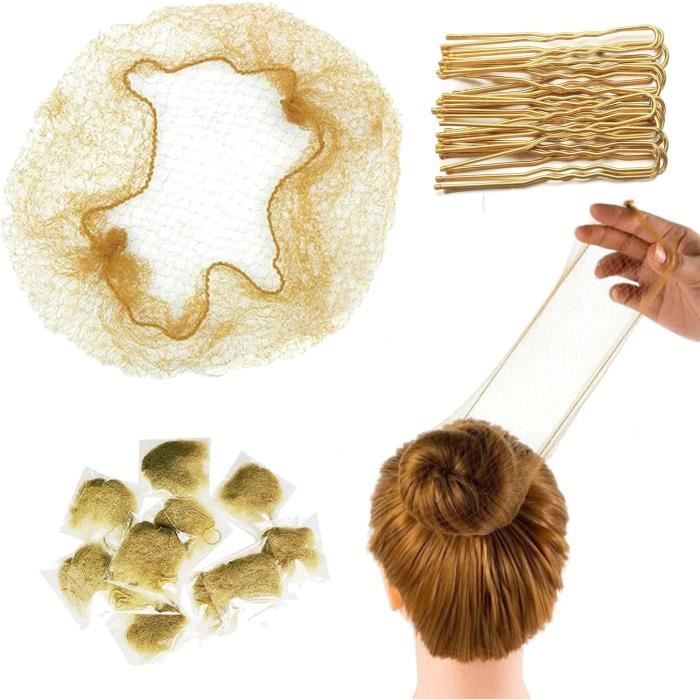 Lot de 50 filets à cheveux invisibles pour chignon de ballet pour ...