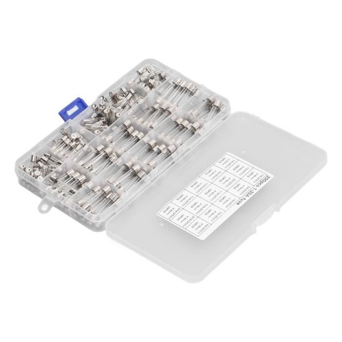 Vvikizy fusible en verre 250 V Vvikizy fusible automobile Kit d'assortiment de fusibles en verre ...