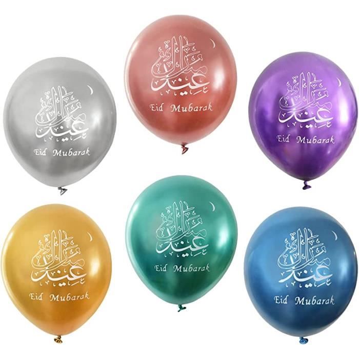 Lot de 24 ballons en latex pour ,Aïd Mubarak pour la maison musulmane ...