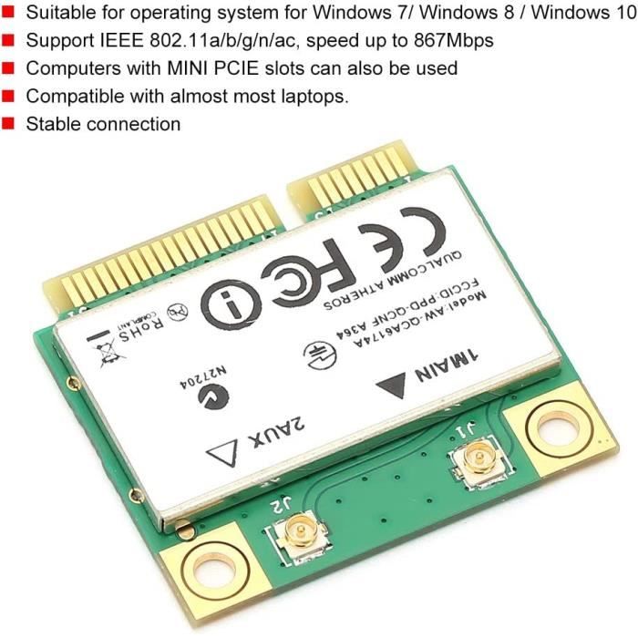 Carte Adaptateur réseau PCI-E, Carte WiFi sans Fil Haut débit ...