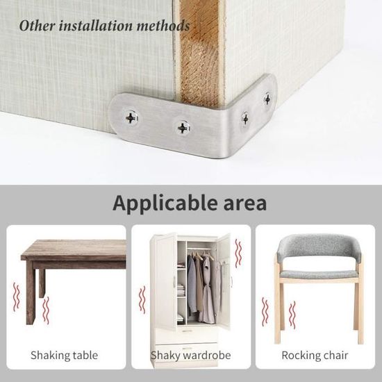 Equerre de Fixation Inox, 20 Pièces Équerre Angle 90° Angle Droit ...