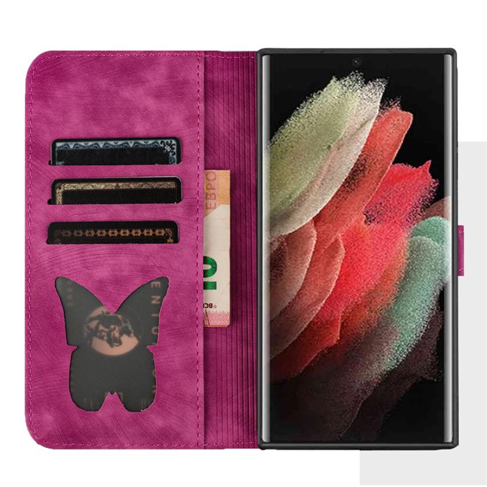 Housse pour Samsung Galaxy S24 Ultra, Etui en Cuir PU Etui à Rabat ...