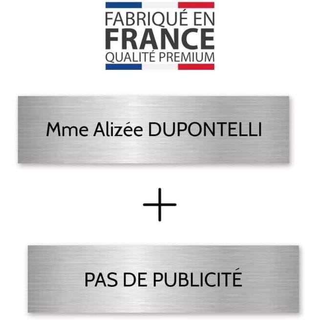Plaque Nom + Stop Pub Pour Boite Aux Lettres Format Decayeux (100X25Mm ...