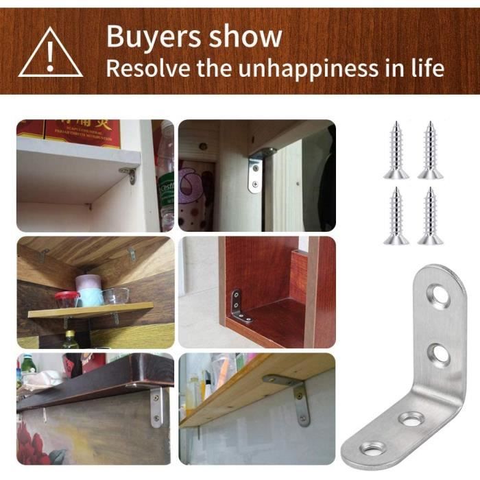 Equerre de Fixation Inox, 20 Pièces Équerre Angle 90° Angle Droit ...