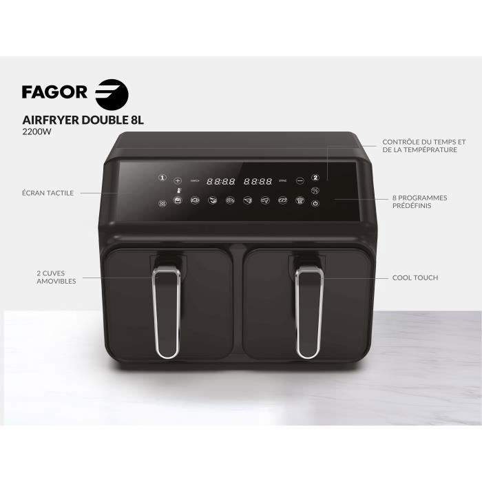 Friteuse sans huile FAGOR - Airfryer FG2X4L - Capacité 8L - Double ...