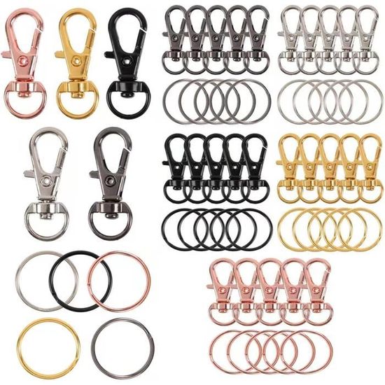 50 Pièces Clés Crochet À Mousqueton De Lanière Fermoirs, Fermoir ...