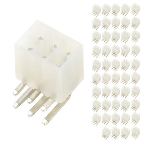 50 PièCes 6P Prise de Broche IncurvéE 4.2Mm 2X3P Connecteur Femelle Adapté à La Carte Graphique ...