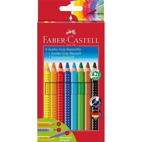Faber Castell - 280921 - 12 crayons de couleur Jumbo Grip - Crayon de ...