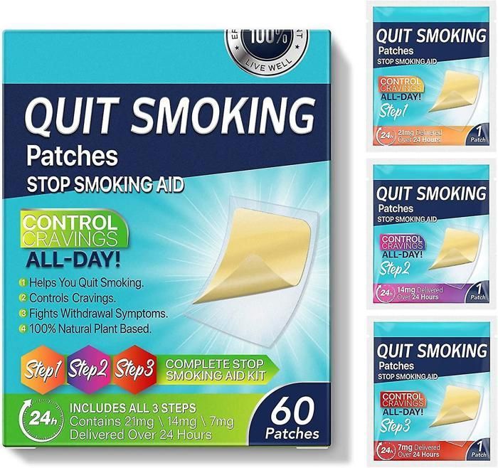 Timbres pour cesser de fumer, Étapes 1 à 3 pour cesser de fumer, Patch ...