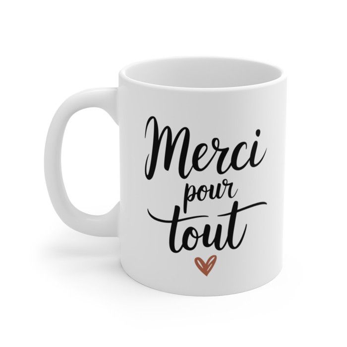 Mug Merci – Tasse, Idée Cadeau Touchante pour Dire Merci, Coeur, Amour ...