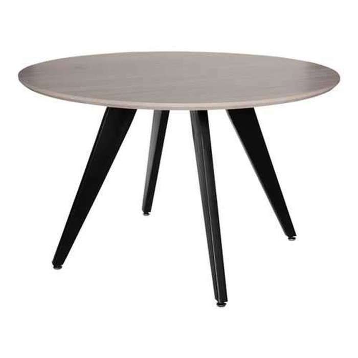 Amadeus - Table ronde Léonie en bois - Beige et noir - Cdiscount Maison