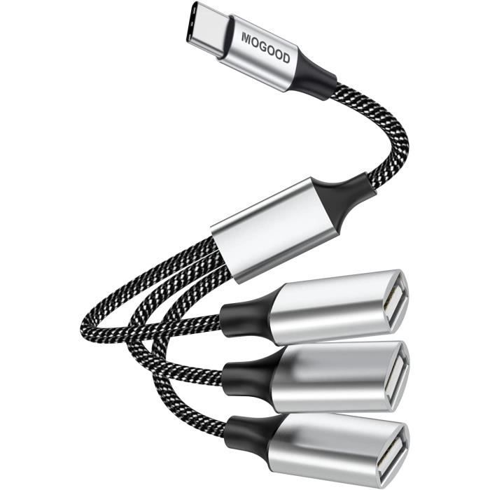 USB C Male to Three USB Female Cable adaptators for MacBook, Pad Pro ...