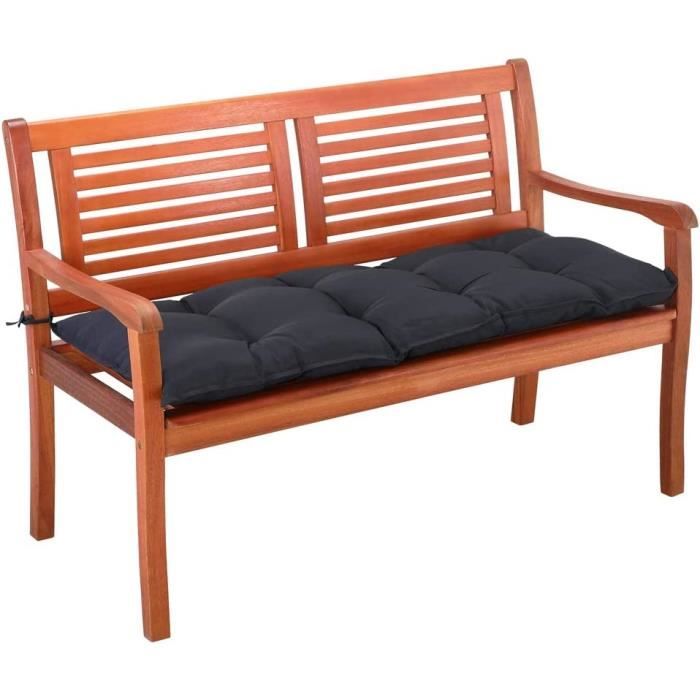 Coussin de Banc avec Attaches Anthracite 110x45x8cm Intérieur Extérieur ...