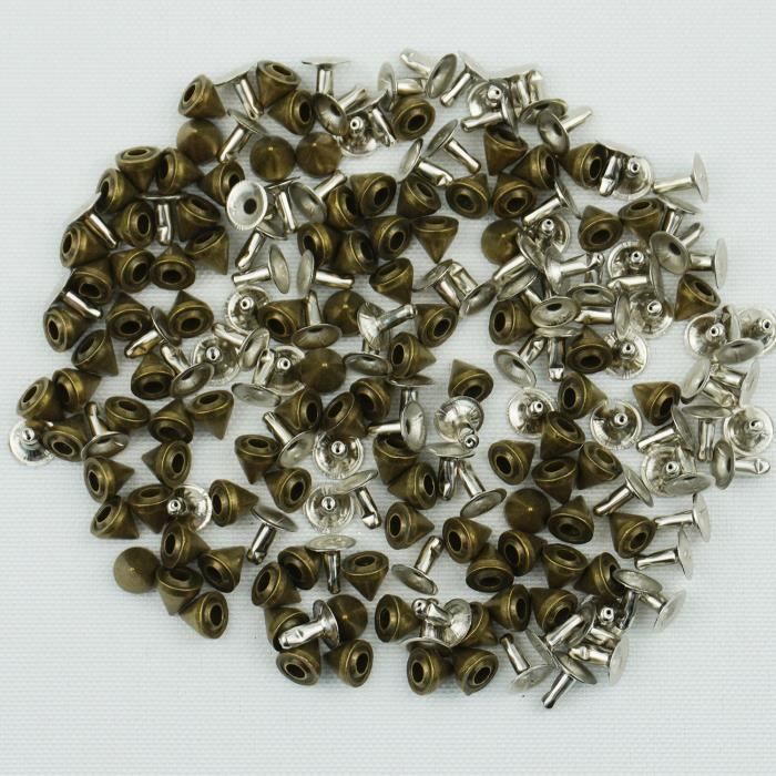 100 pcs Spike Studs Spike Punk Rivets Cuir Rivets Métal Cone Spike ...