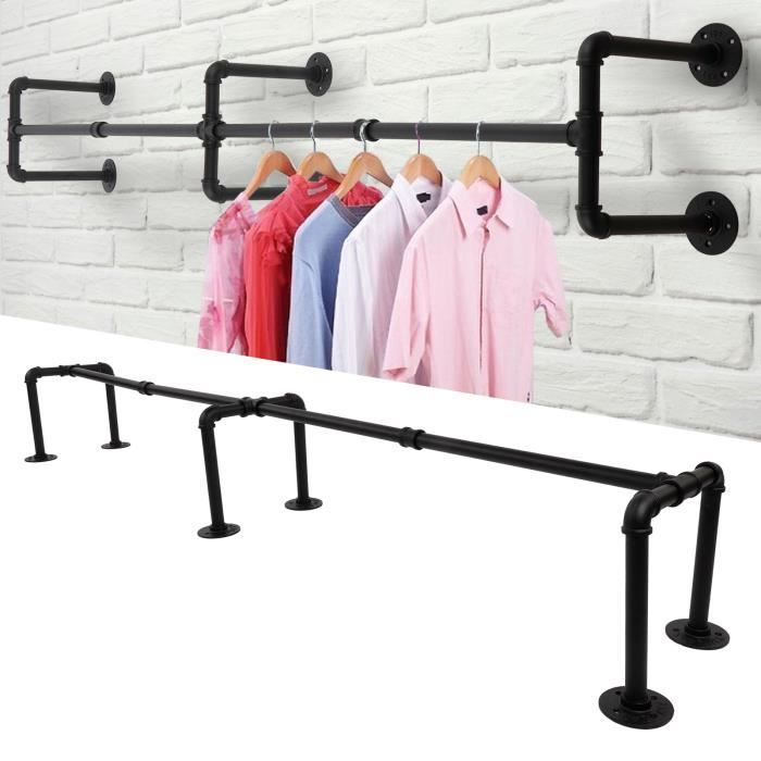Portant à vêtements industriel support d'affichage de vêtements noir ...