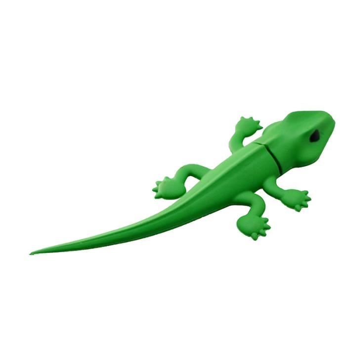 Clé USB - Gecko - 16 Go - USB 2.0 - Lézard vert - Compatible avec Win ...