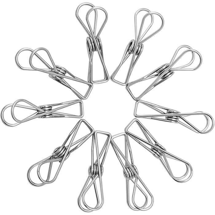 Pinces à Linge en INOX, Set de 80 Clips Pinces Métaux Incassables ...