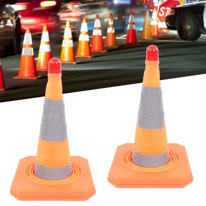 Cikonielf cônes de route Lot de 4 Cônes de Signalisation Pliables de 71,1 Cm, Cônes de sécurité ...