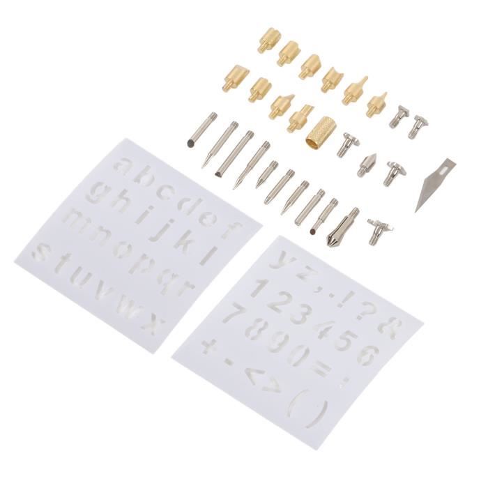 Dilwe kit de pyrogravure à souder 28 pièces pointes de stylo à bois en ...