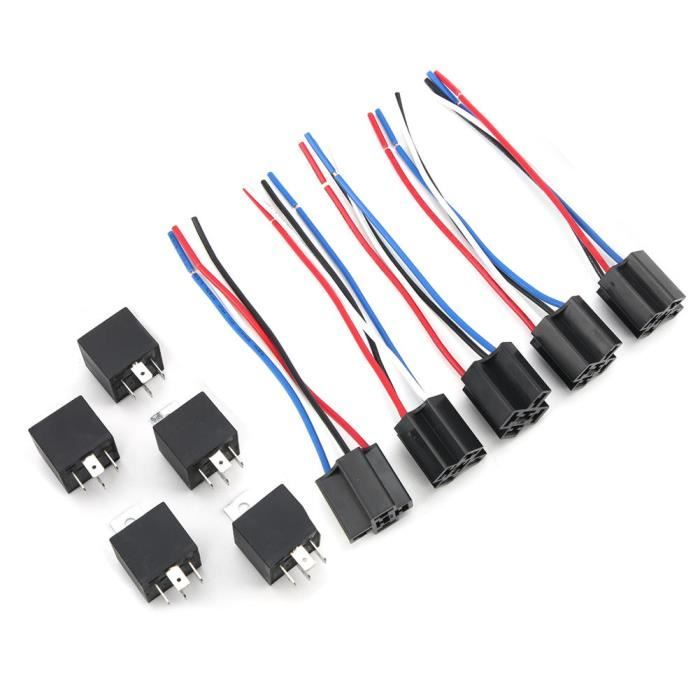 EJ.life Relais 12V Relais Automobile 12V avec Prise Ignifuge Étanche ...