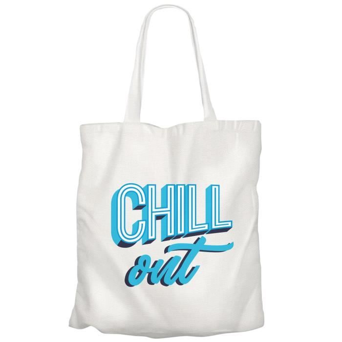 Grand Sac Shopping Plage Etudiant Chill Out Typographie Retro 90's ...