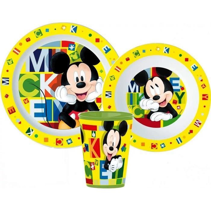 Set repas Mickey Mouse Micro onde gobelet assiette verre réutilisable ...