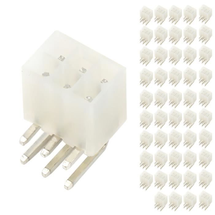 50 PièCes 6P Prise de Broche IncurvéE 4.2Mm 2X3P Connecteur Femelle Adapté à La Carte Graphique ...