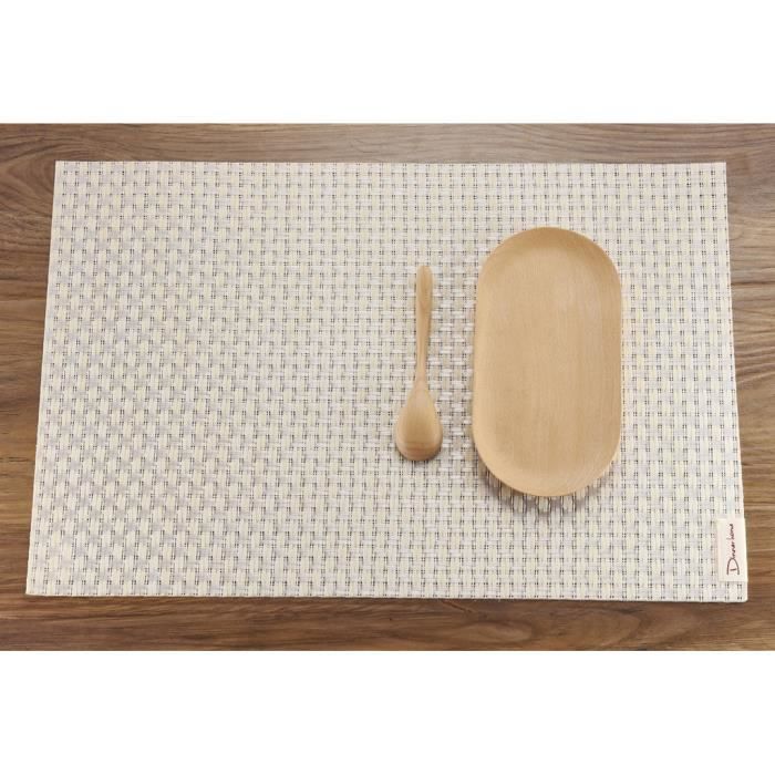 Tofern Lot de 4 Sets de Table Raffiné Napperon Rectangulaire Rétro ...