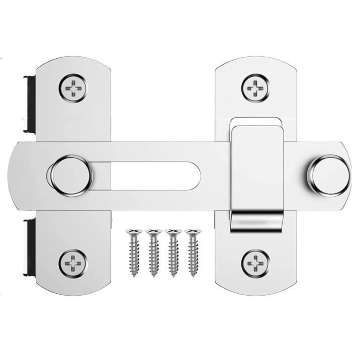 Serrure De Porte De Grange Coulissante Plus Épaisse, 3,94" X 2,75" En Acier Inoxydable, Loquet ...