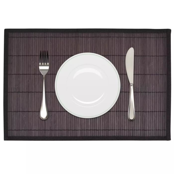 Lot de 6 Sets de Table Napperon Tressés en bambou 30 x 45 cm Salle à ...