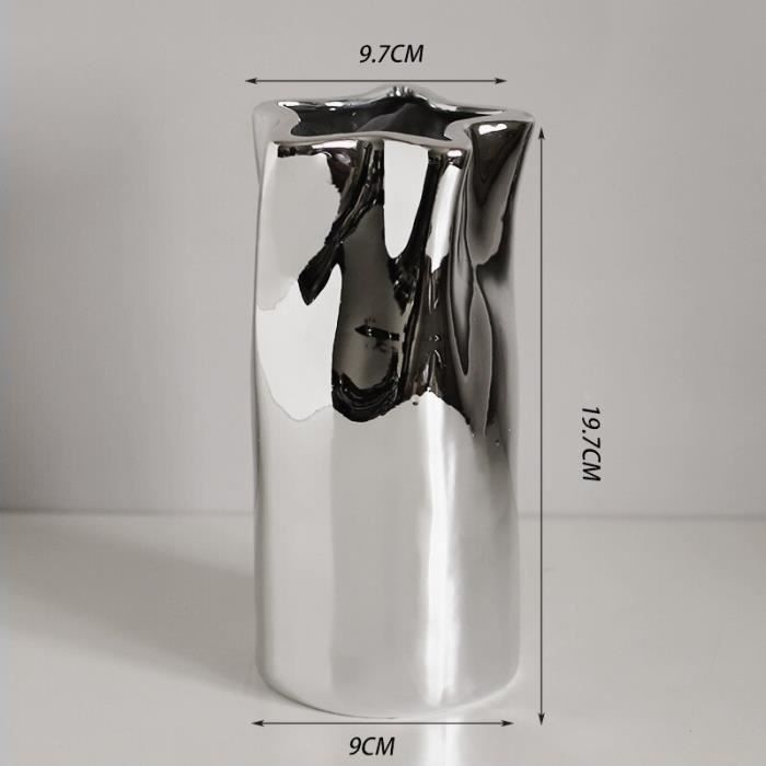 VASE,207-2--Vase en céramique plaqué argent, décoration nordique pour ...