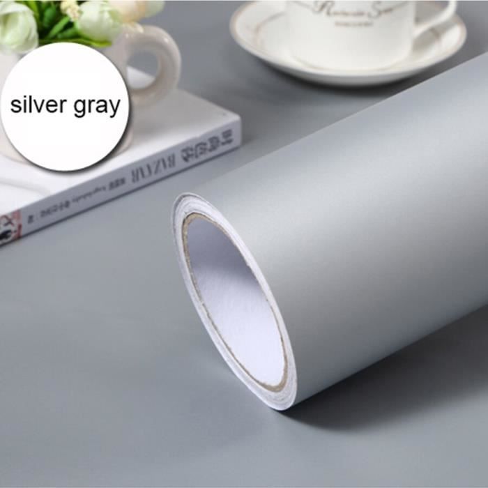 Papier peint,Silver Gray-10M x 40CM--Papier peint auto adhésif ...