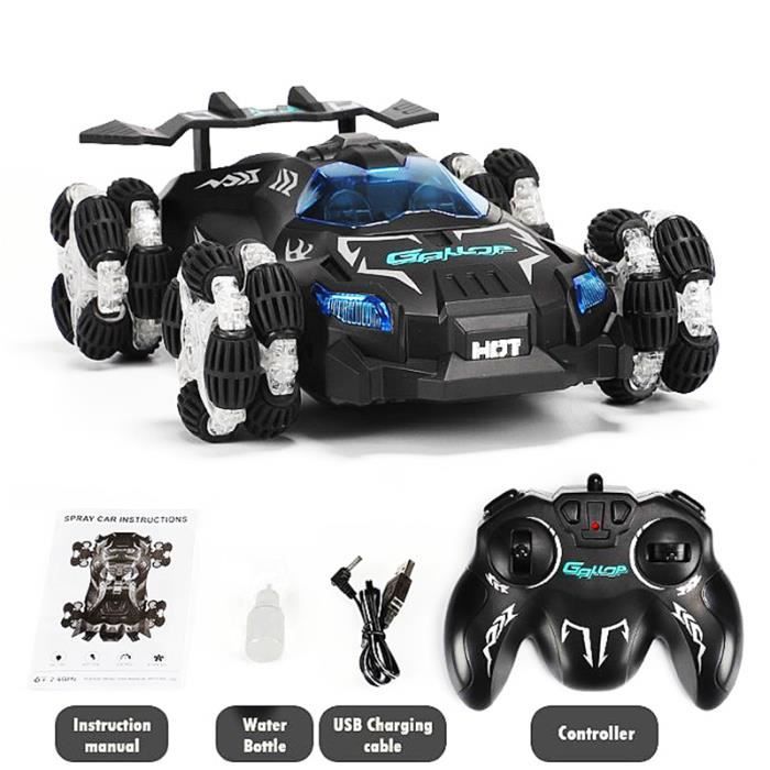 Voiture Telecommandé pour Enfants, 2,4GHz RC Car avec Lumière LED, Rotation 360° Spray Dérive ...