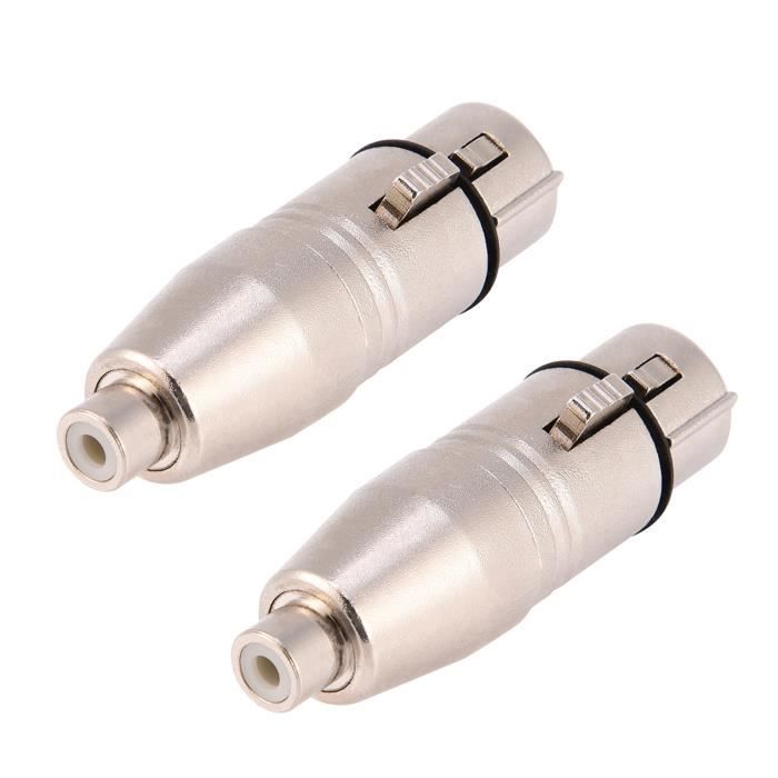 XAN 2Pcs XLR 3-Pin Female to RCA Female Connector,XLR Female Jack to ...