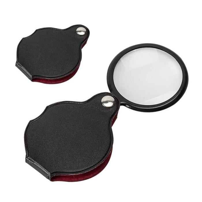 Loupe de poche portable 8X en cuir AIHONTAI - Lecture, Monocle Bijoux ...