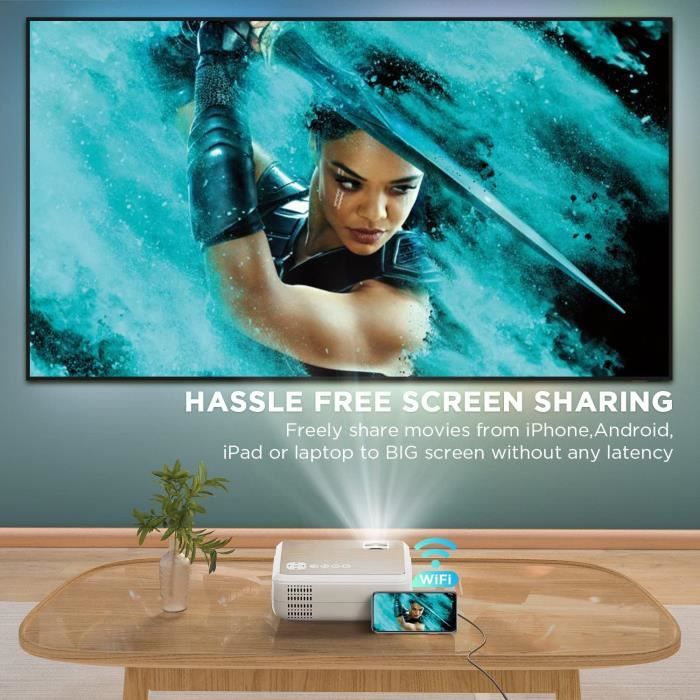 Vidéoprojecteur LED, 6500 LM Projecteur Portable 1080P Full HD Soutien ...