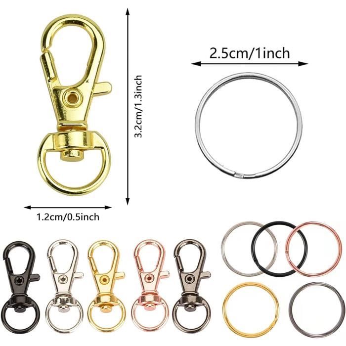 50 Pièces Clés Crochet À Mousqueton De Lanière Fermoirs, Fermoir ...