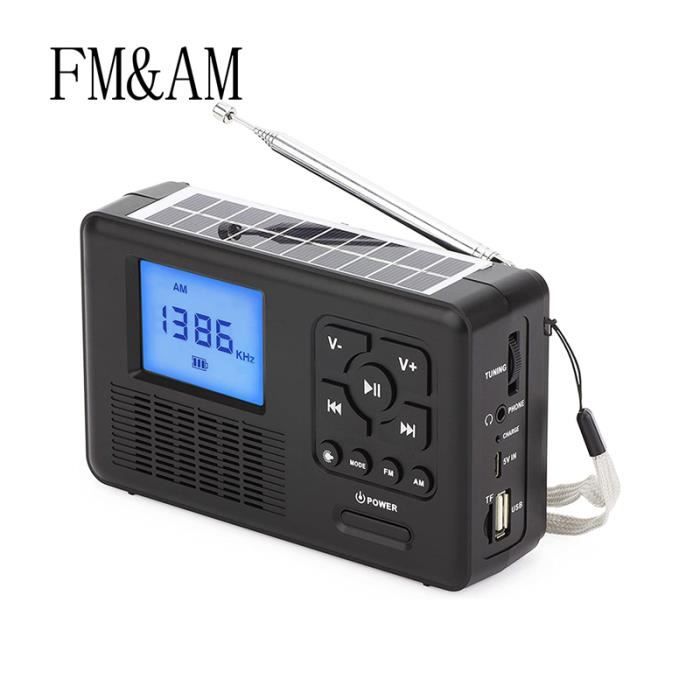 Mini Radio Portable DAB-FM Radio à Manivelle Solaire Haut-Parleur ...