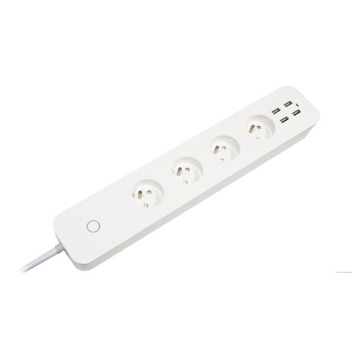 Bloc multiprise connecté 6 prises + compteur conso - Voltman ...