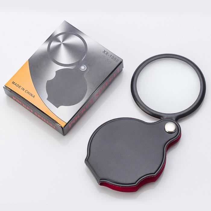 Loupe de poche portable 8X en cuir AIHONTAI - Lecture, Monocle Bijoux ...