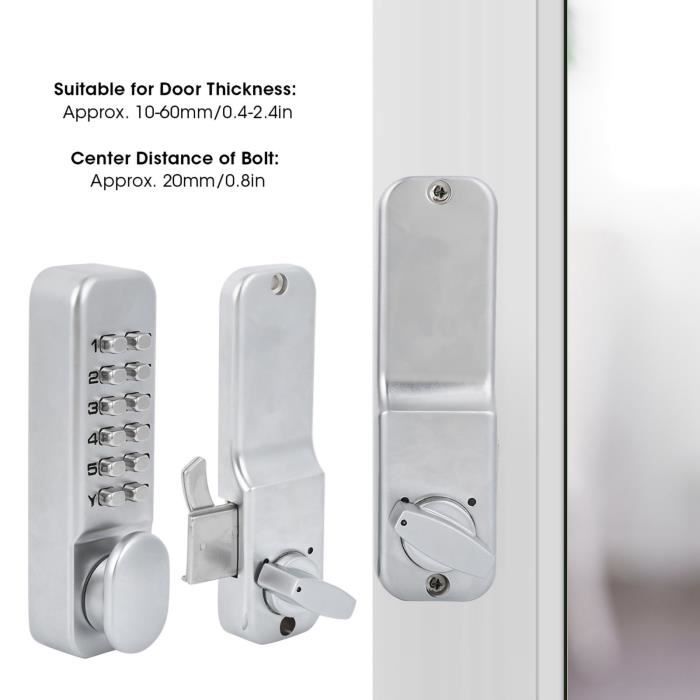 Serrure codée mécanique - ASHATA - Modèle 111 chiffres - Alliage de zinc - Chromé ...