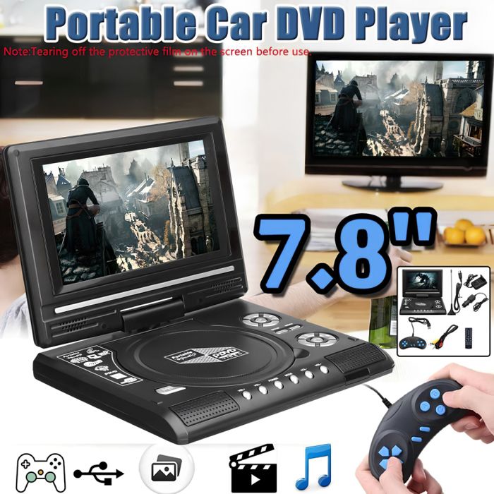 Lecteur DVD 9.8 pouces Portable Home Car VCD CD Game TV Player USB ...