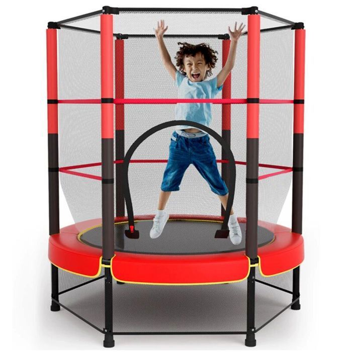 Trampoline pour Enfants Ø140cm, Trampoline Extérieur et Intérieur avec ...