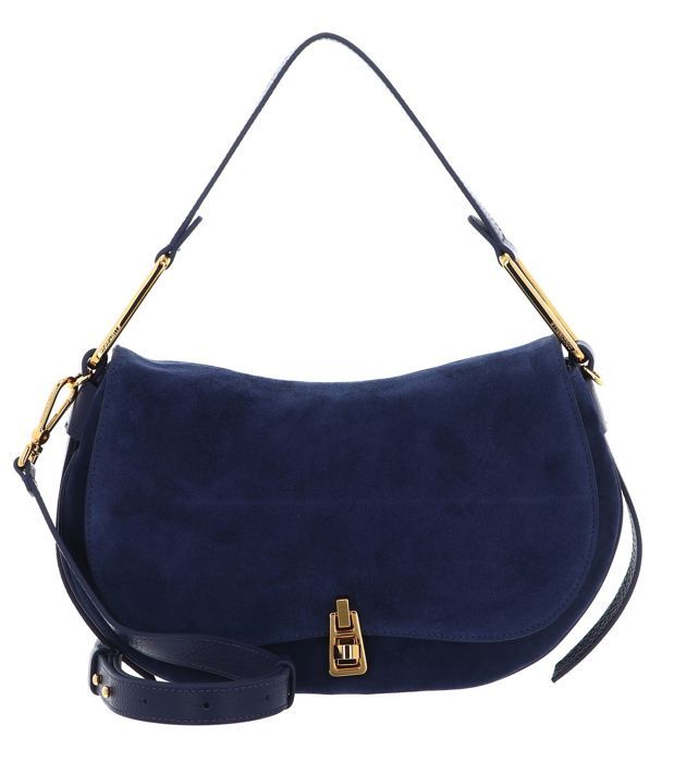 COCCINELLE Sac à épaule bleu en cuir pour femme - Magie Suede Handbag ...