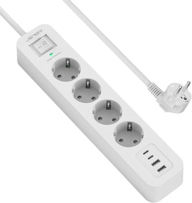 Multiprise USB C,4 Prises avec 4 Ports USB Chargeur de Voyage ...